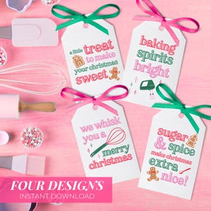 Christmas Cookie Tags Printable Set Baking Printable Tag for Christmas ...