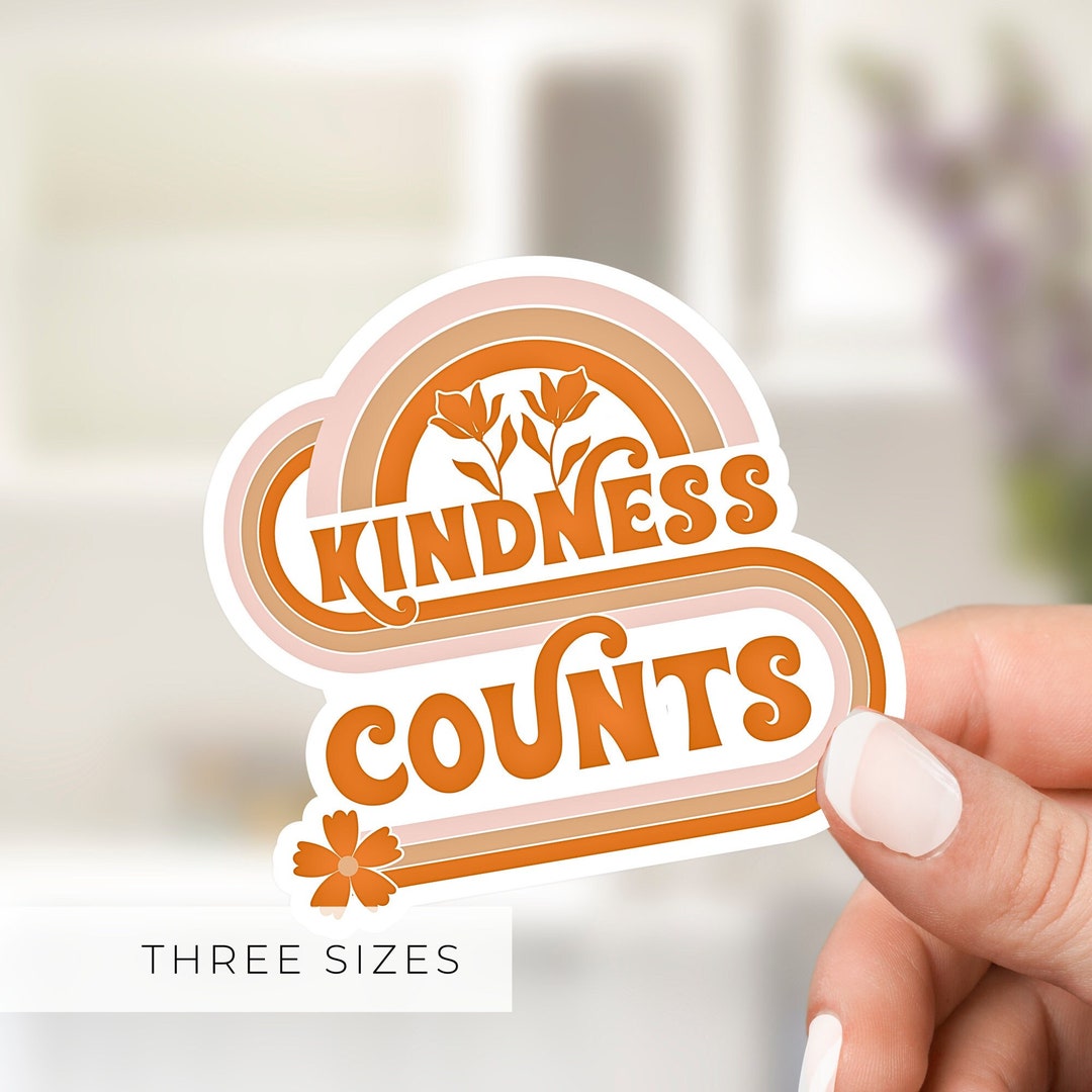 Kindness Sticker Vinyl Sticker for Student Notebook Sticker Retro Vibes ...