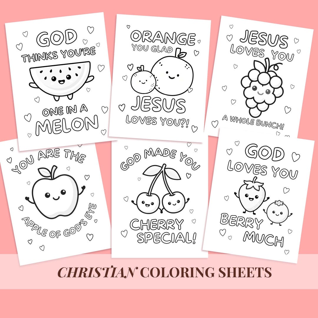 Christian Color Sheets Bible Study Activity for Kids Printable Sunday ...