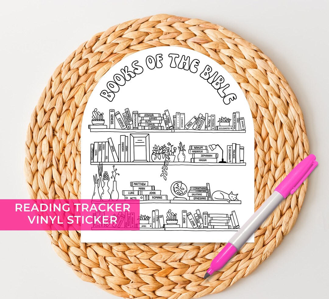 Bible Study Tracker Sticker Books of the Bible Vinyl Sticker Bible ...