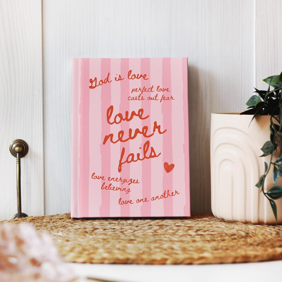 Pink Bible Study Journal Aesthetic Christian Notebook for Sermon Notes ...