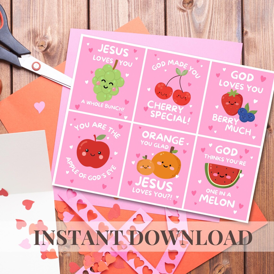 Funny Christian Valentine Printable Set Cute Faith Inspired Valentine ...
