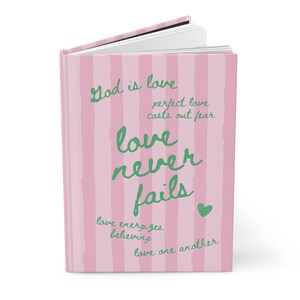 Cute Pink Christian Journal Trendy Faith Notebook for Bible Study ...