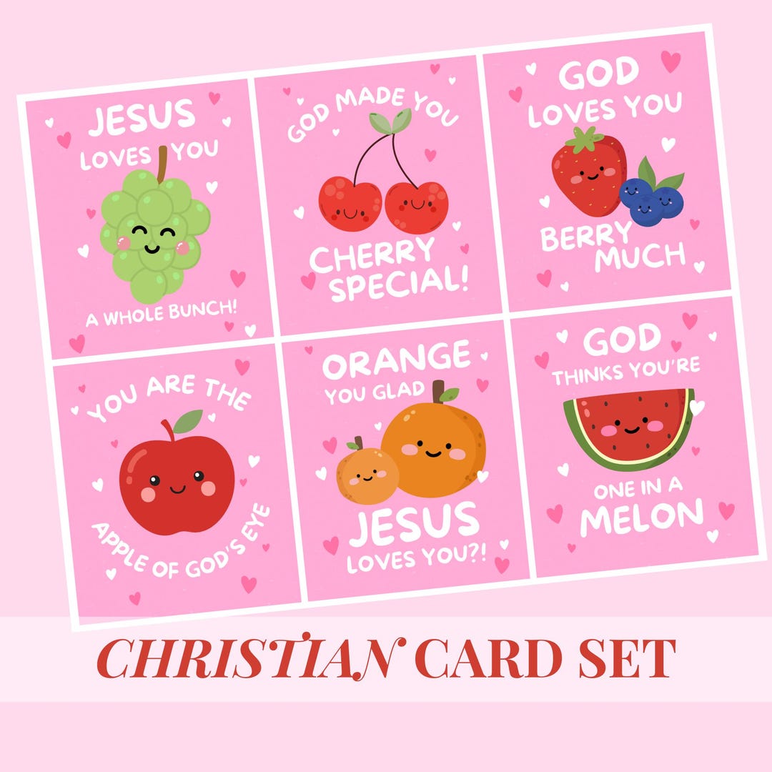 Funny Christian Valentine Printable Set Cute Faith Inspired Valentine ...