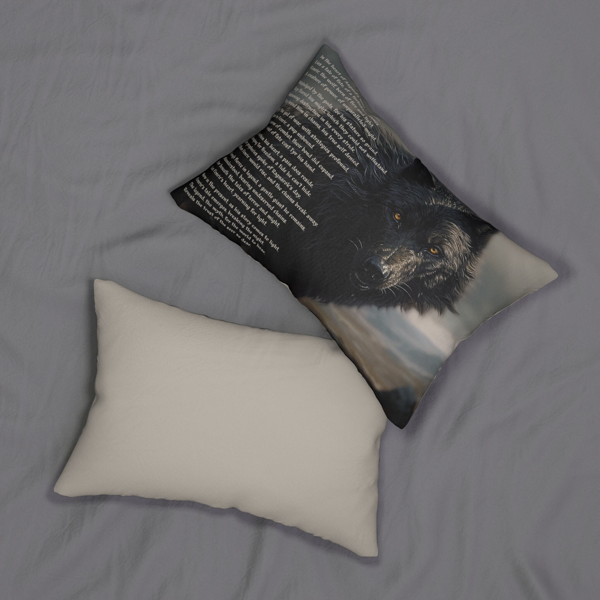 Fenrir Lumbar Pillow Norse Mythology Cushion - Etsy