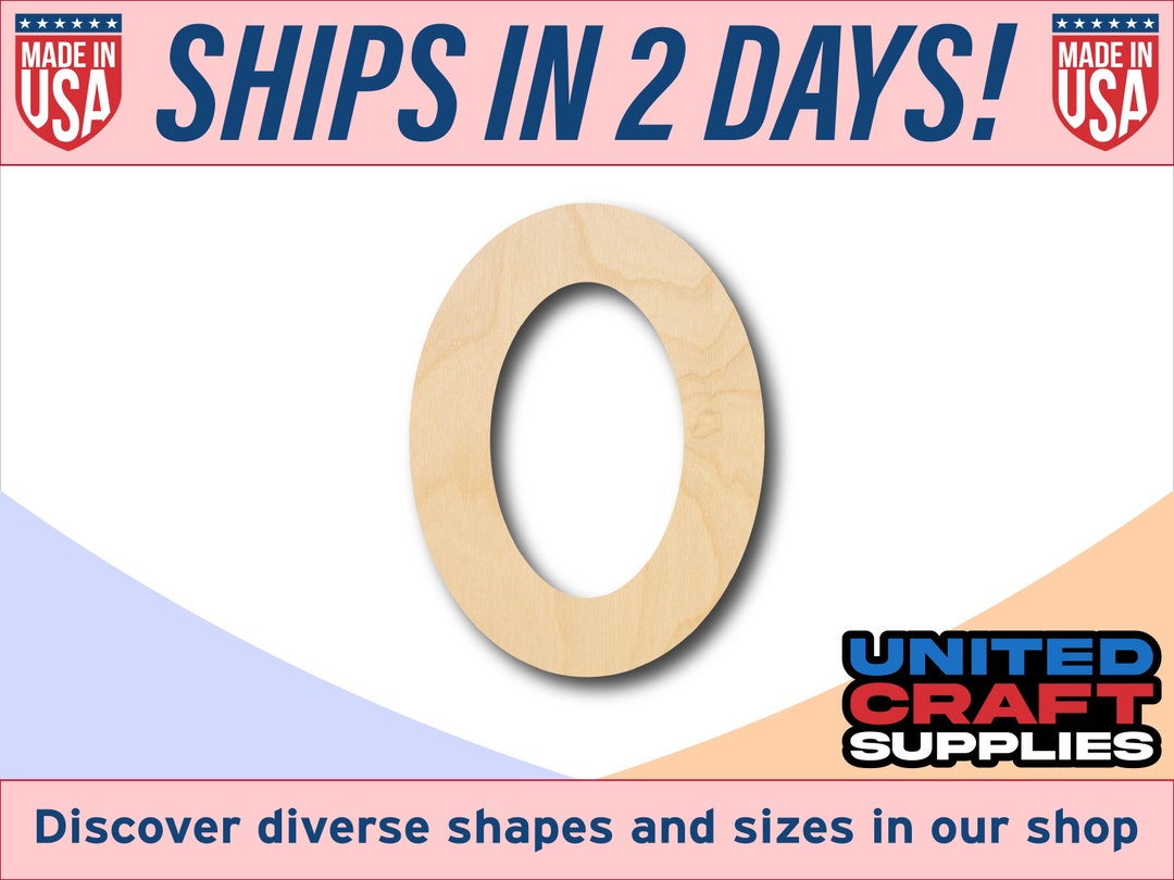Letter O Wooden Shape - Unfinished Wood Round Birch for DIY Crafts - 1/ ...