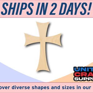 Germanic Cross Wooden Shape - Unfinished Wood Birch for DIY Crafts - 1/ ...