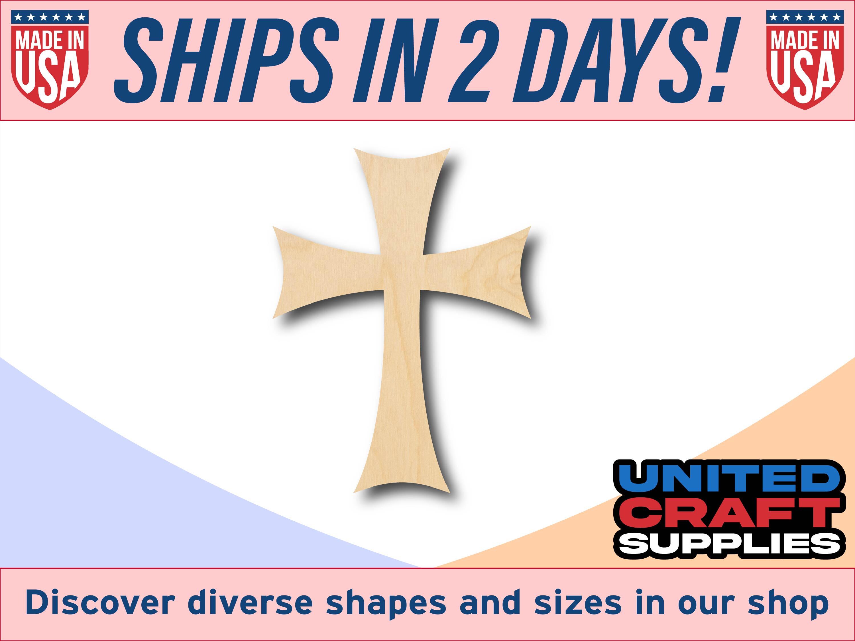 Germanic Cross Wooden Shape Unfinished Wood Birch for DIY Crafts 1/8 1/ ...