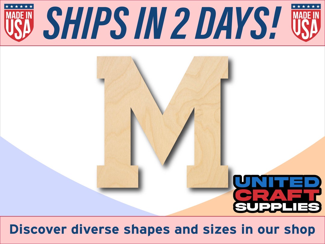 Bold Mu Greek Letter Shape Unfinished Wood Round Birch for DIY Crafts 1 ...