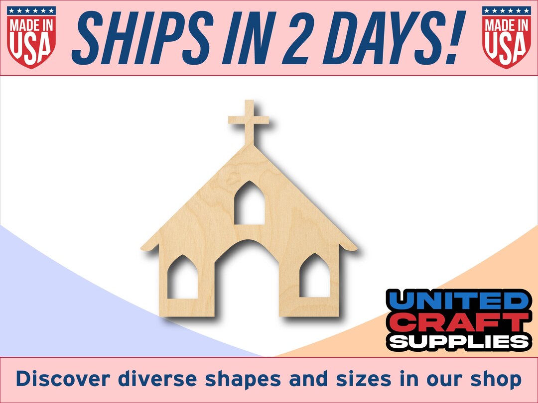 Christian Church 1 Wooden Shape Unfinished Wood Round Birch for DIY ...