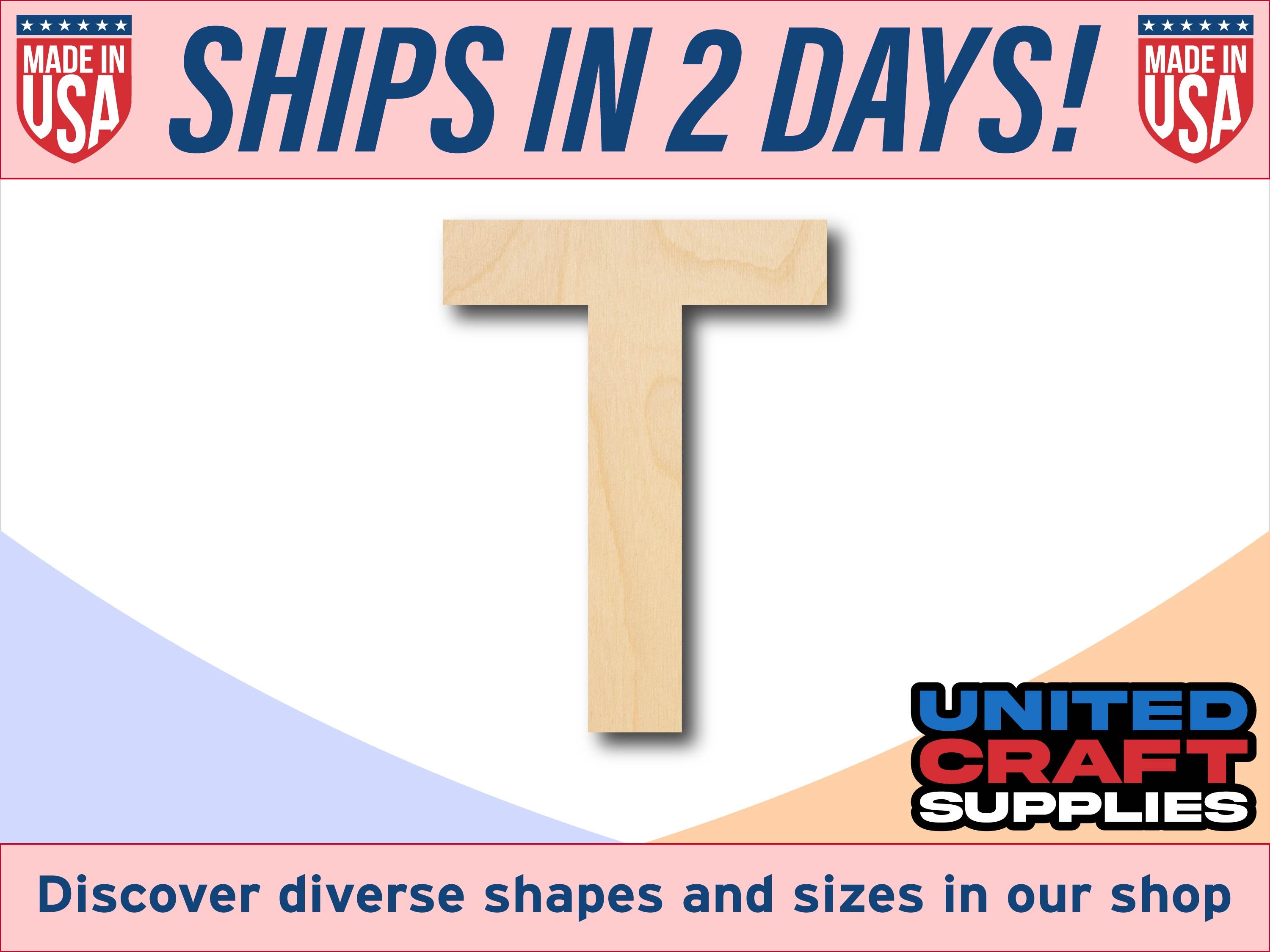 Letter T Wooden Shape Unfinished Wood Round Birch for DIY Crafts 1/8 1/ ...