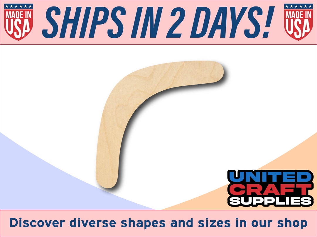Bumerang Wooden Shape - Unfinished Wood Round Birch for DIY Crafts - 1/ ...