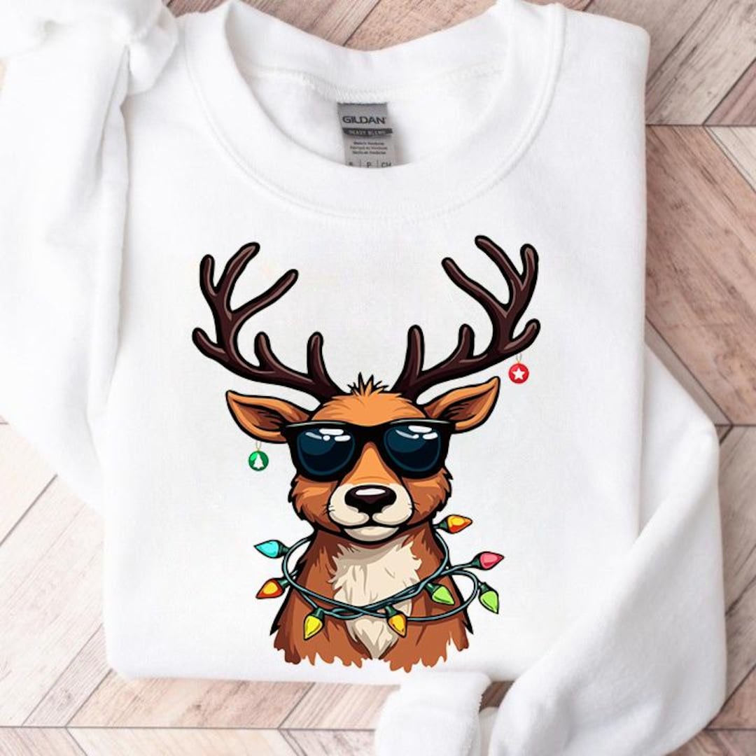 Christmas Reindeer Sweatshirt, Reindeer Christmas Sweater, Reindeer ...