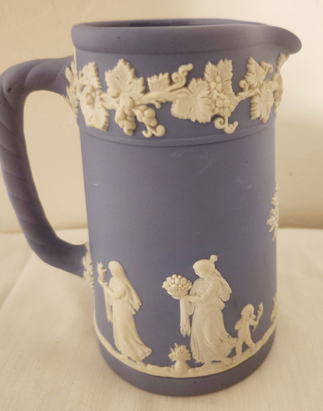 VTG Blue Jasperware Wedgwood Pitcher - Etsy