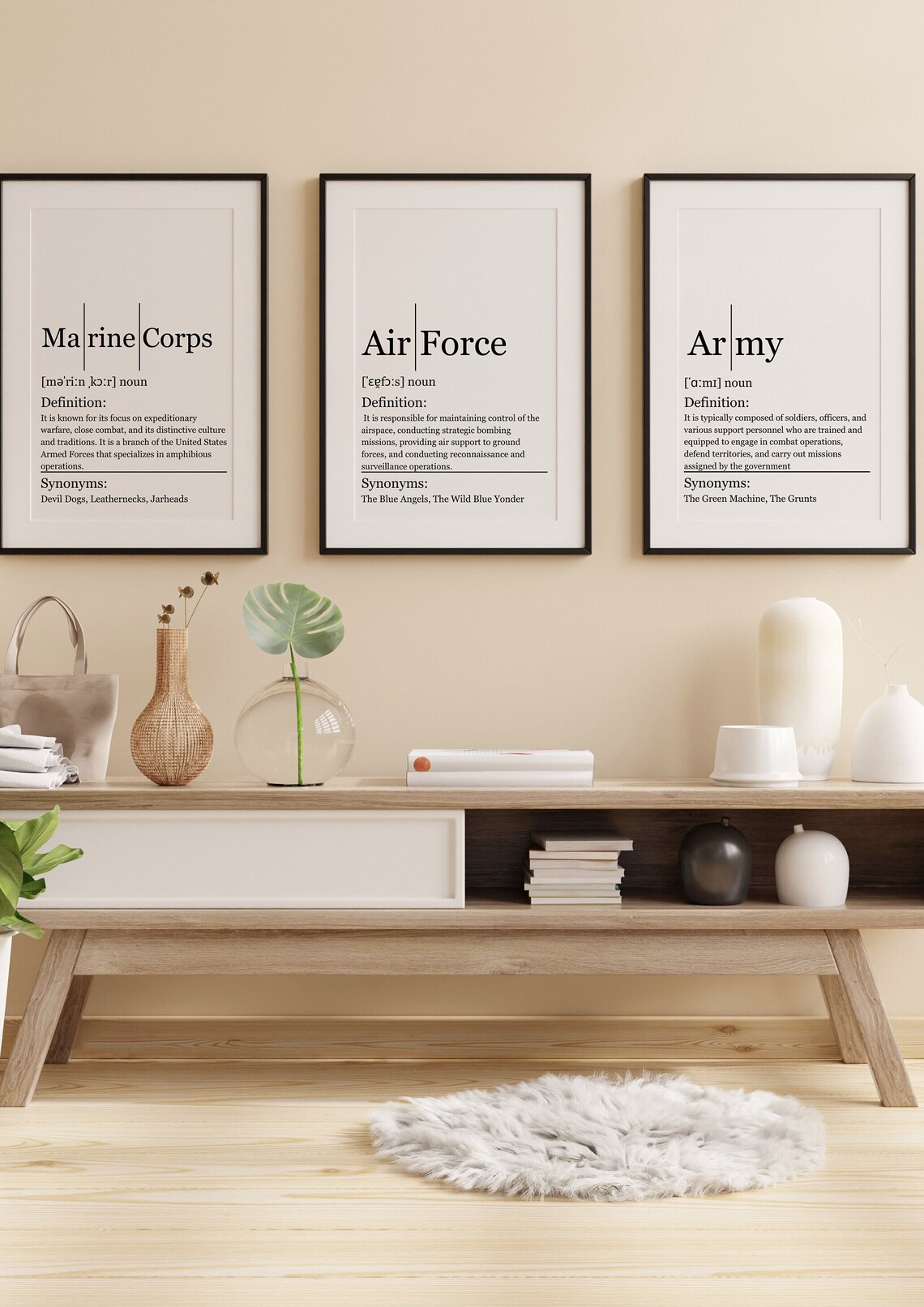 Military Bundle Poster Print Decor navy Air Force Army Marine Corps ...