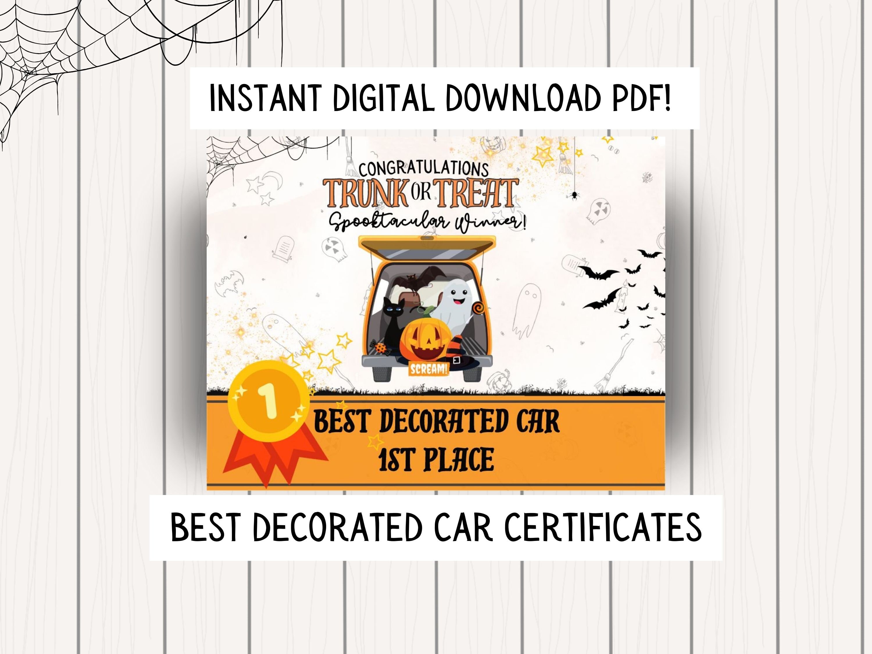 Trunk or Treat Certificate Trunk-or-treat Award Best Trunk Prize ...