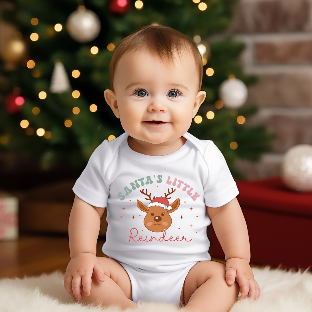 Baby Christmas Outfit, Santa's Little Reindeer Bodysuit, My First ...