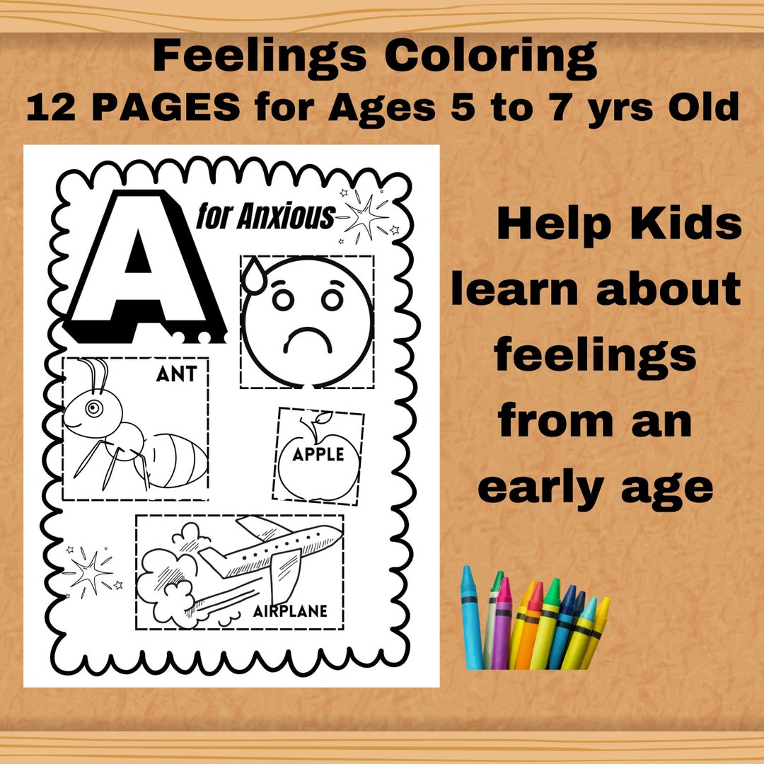 Feelings Coloring Pages, Worksheets for Kids, Feelings, Coloring Page ...