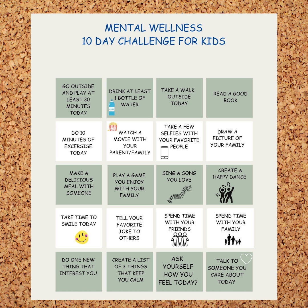 Mental Health for Kids, Mental Wellness, 10 Day Challenge, Digital ...