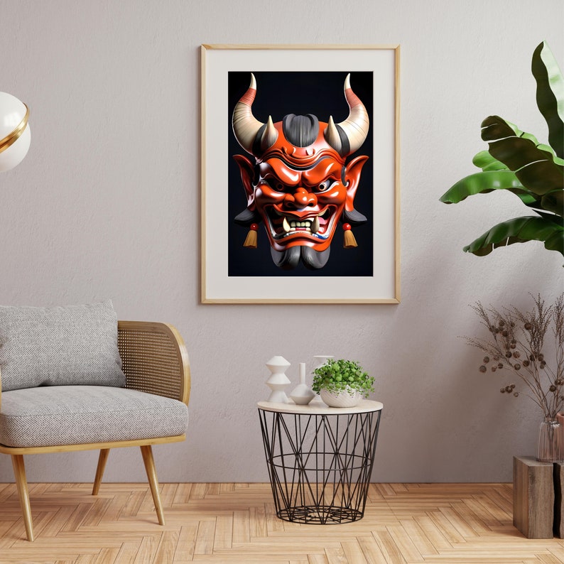 Set of 6 Japanese Mask Printable Wall Art, Ethnic and Traditional ...