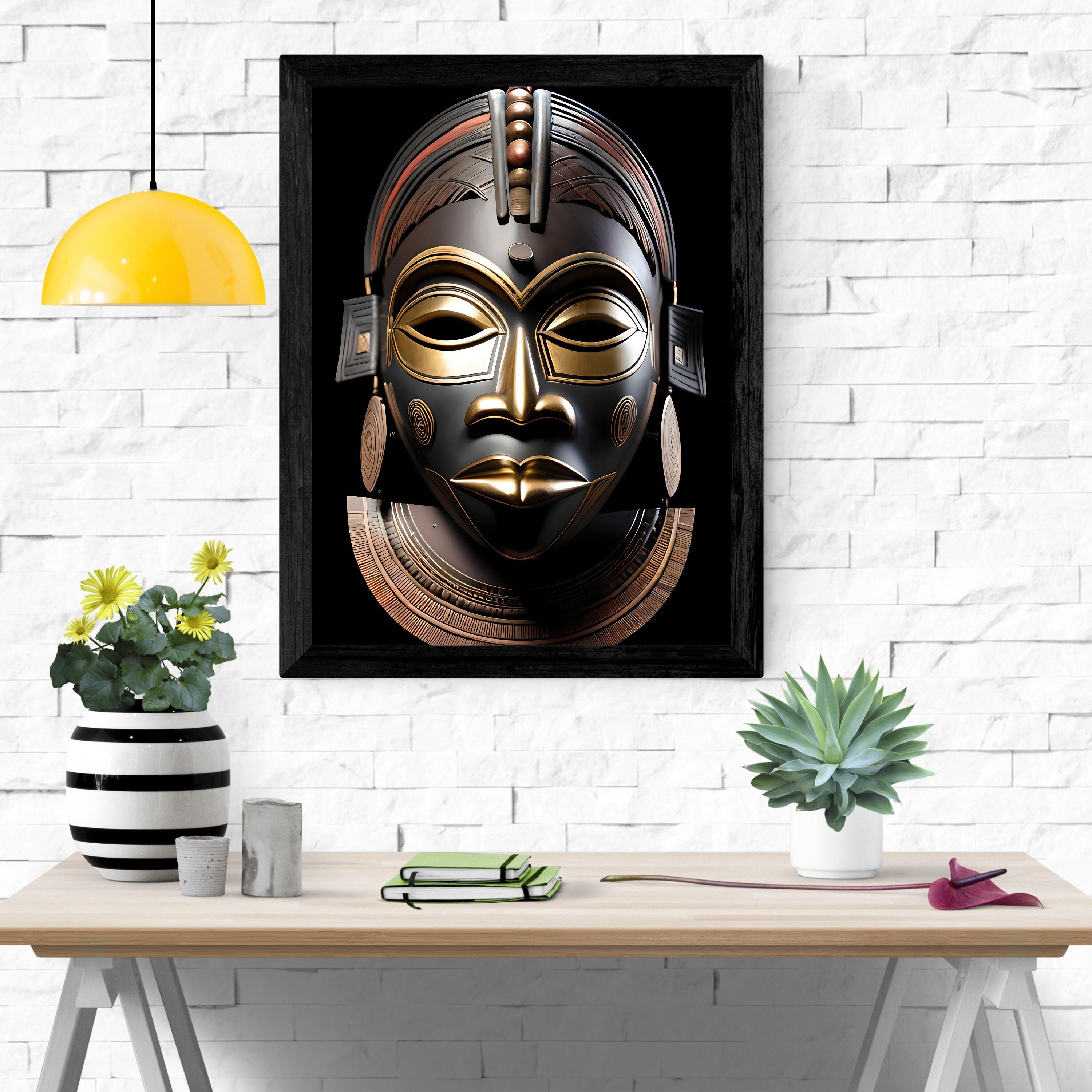 Set of 6 African Mask Printable Wall Art, Ethnic and Traditional ...