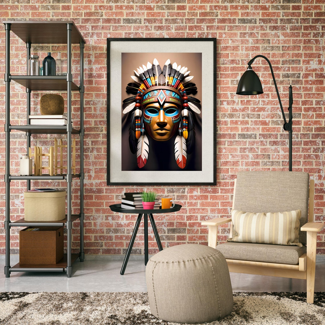 Set of 6 Native American Mask Printable Wall Art: Ethnic and ...