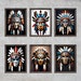 Set of 6 Native American Mask Printable Wall Art: Ethnic and ...