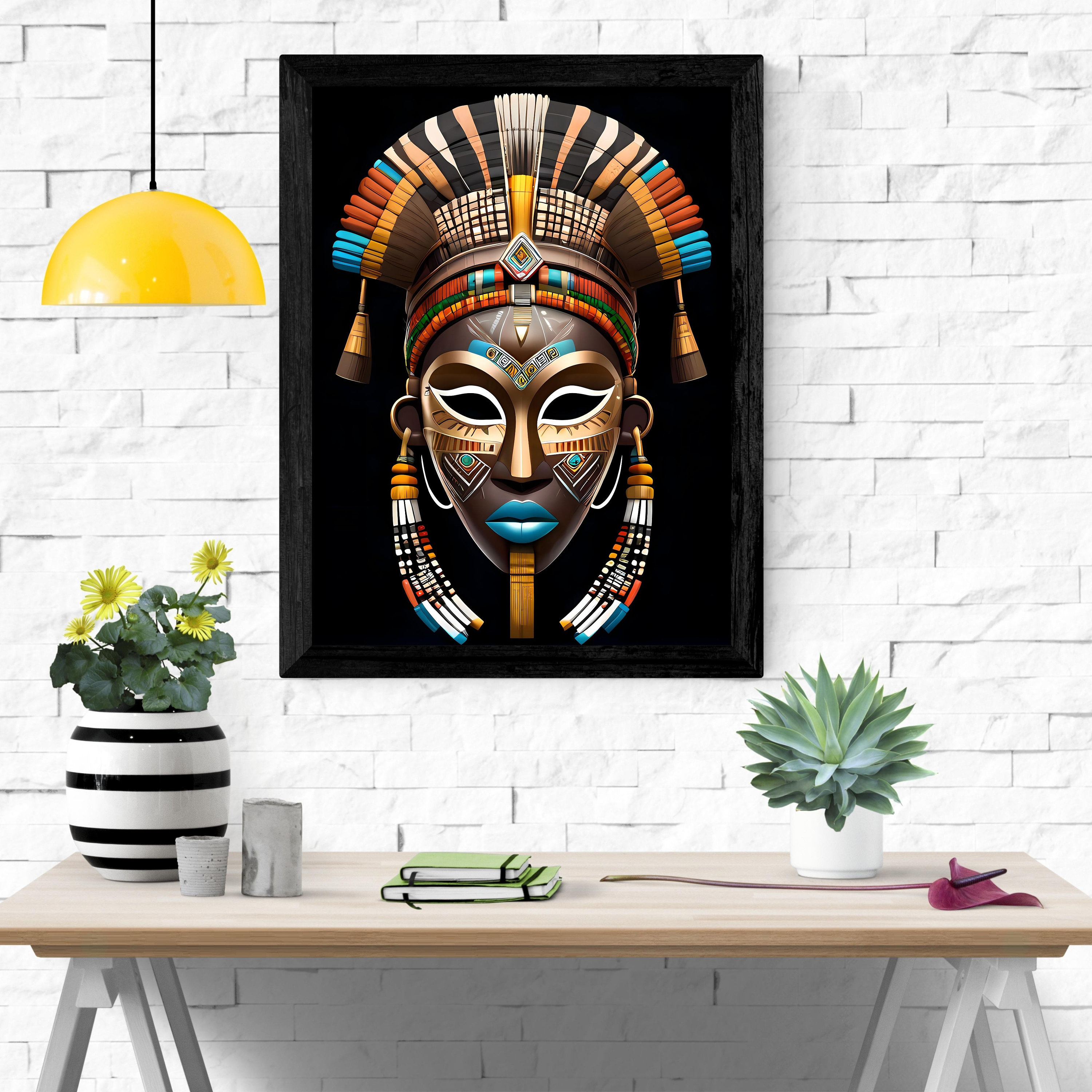 Set of 6 African Mask Printable Wall Art, Ethnic and Traditional ...