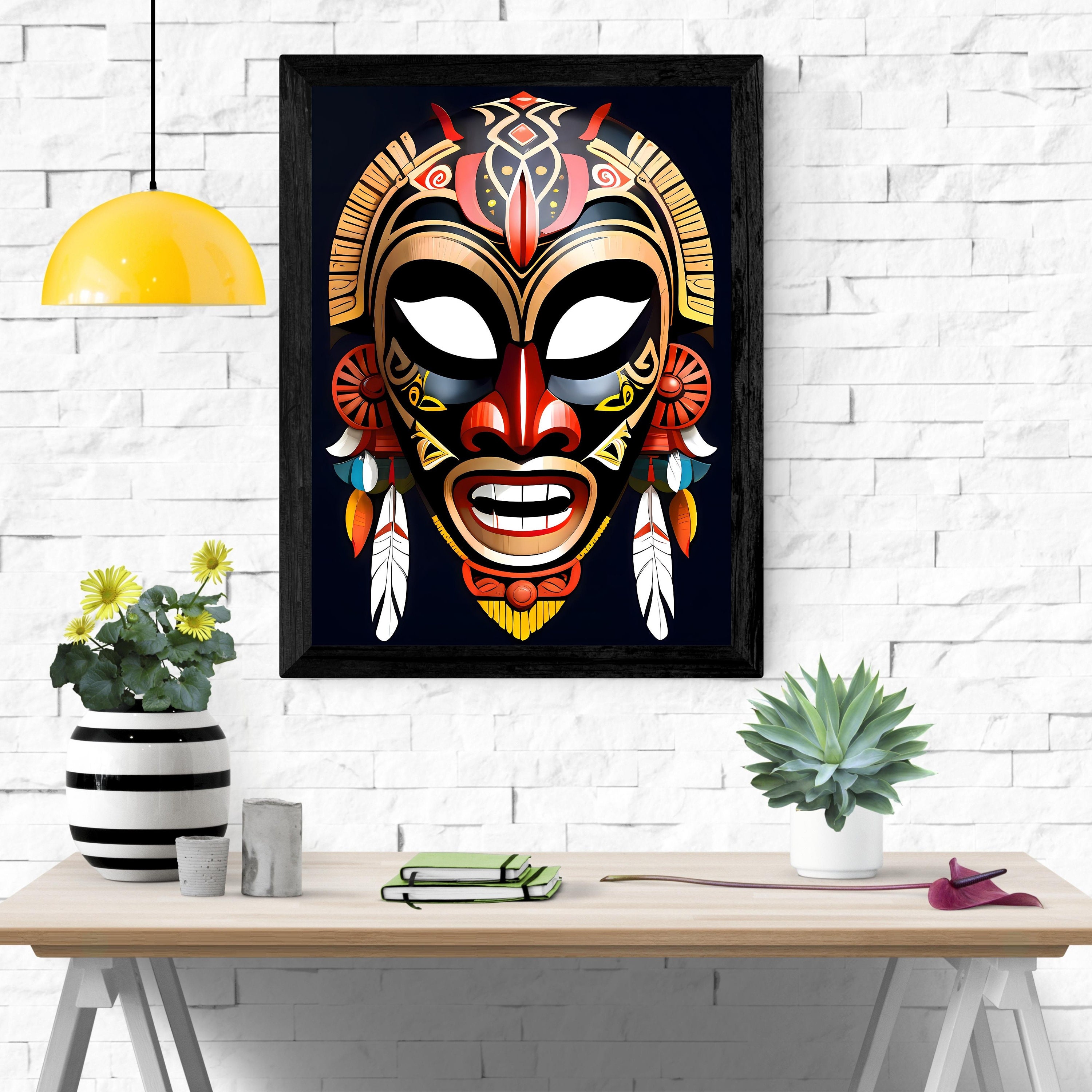 Set of 6 Indonesian Mask Printable Wall Art: Ethnic and Traditional ...