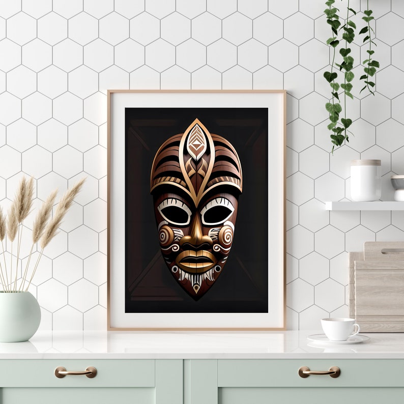 Set of 6 Indonesian Mask Printable Wall Art: Ethnic and Traditional ...