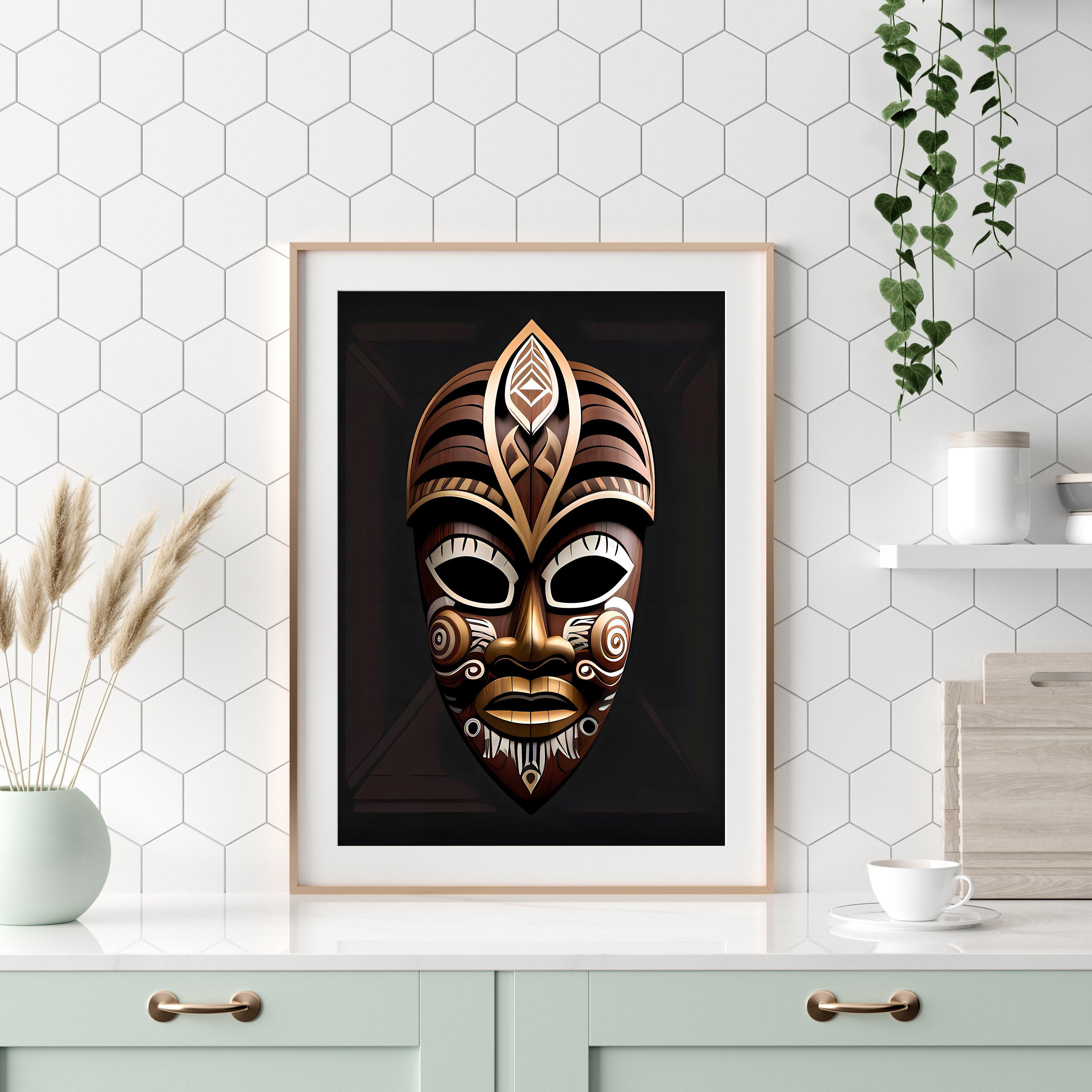 Set of 6 Indonesian Mask Printable Wall Art: Ethnic and Traditional ...