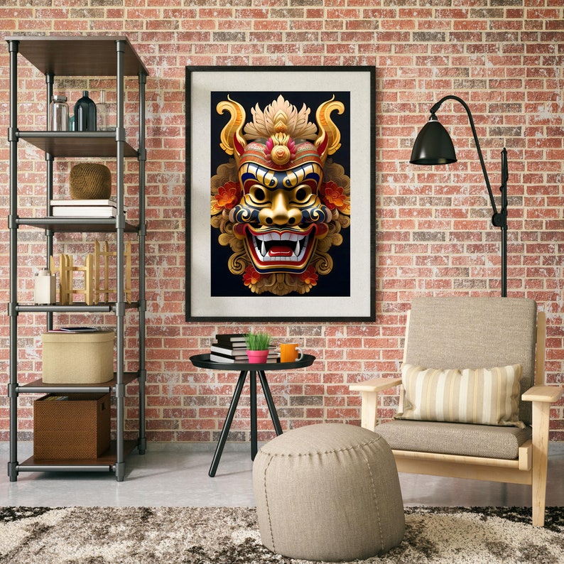 Set of Balinese Mask Printable Wall Art, Ethnic and Traditional ...