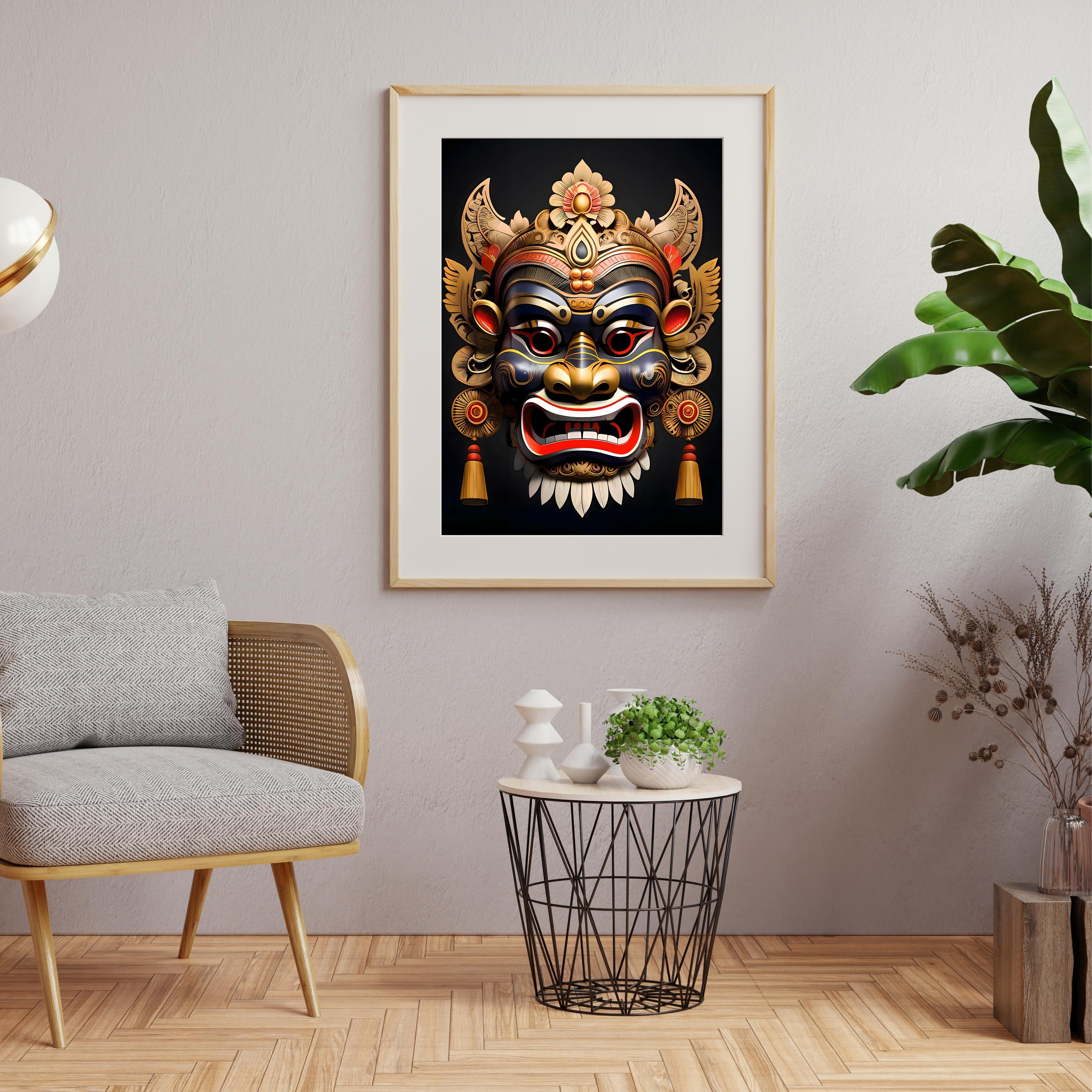 Set of Balinese Mask Printable Wall Art, Ethnic and Traditional ...
