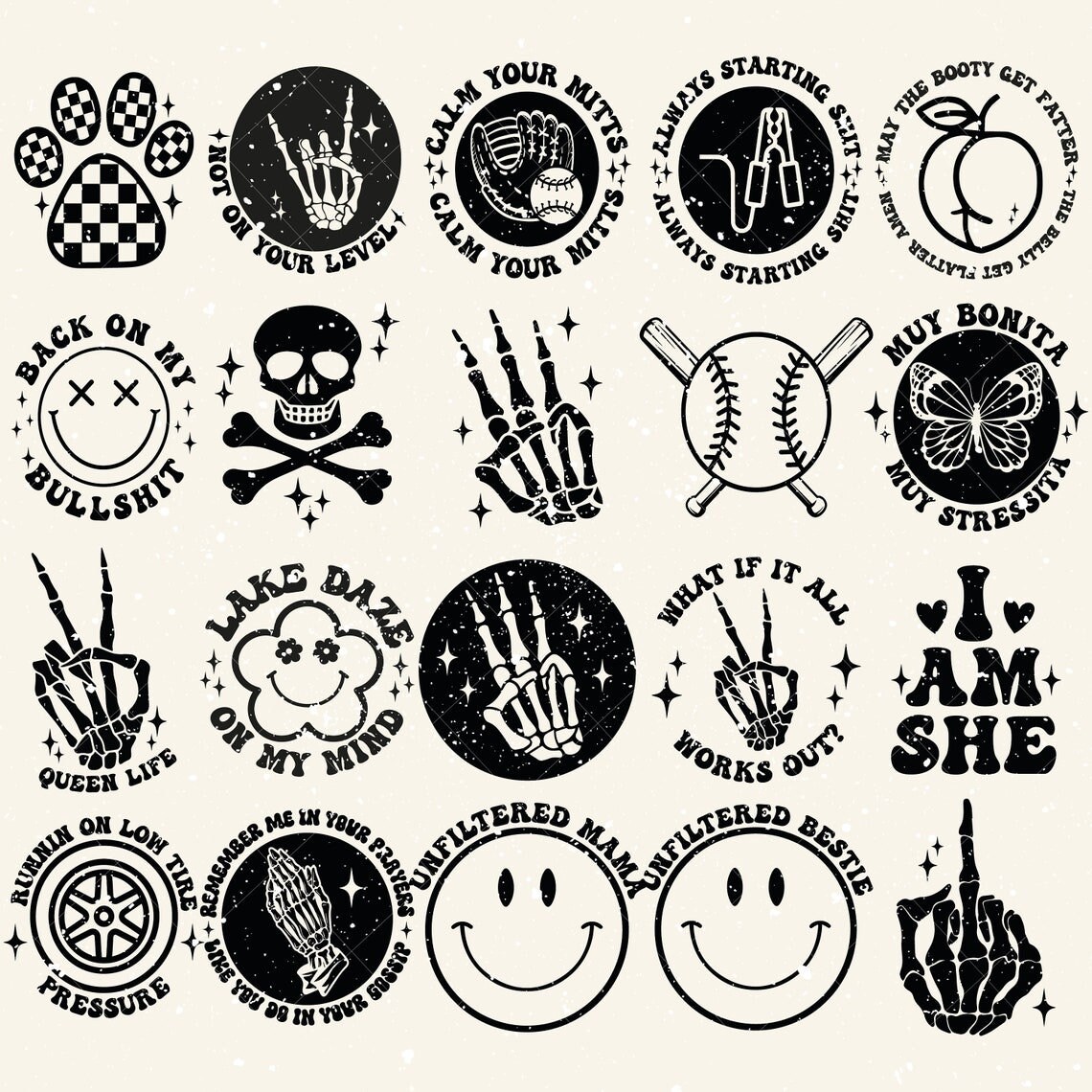 100 Groovy Svg, Boho Svg, Aesthetic Svg, Inspirational Svg, Trendy Svg ...