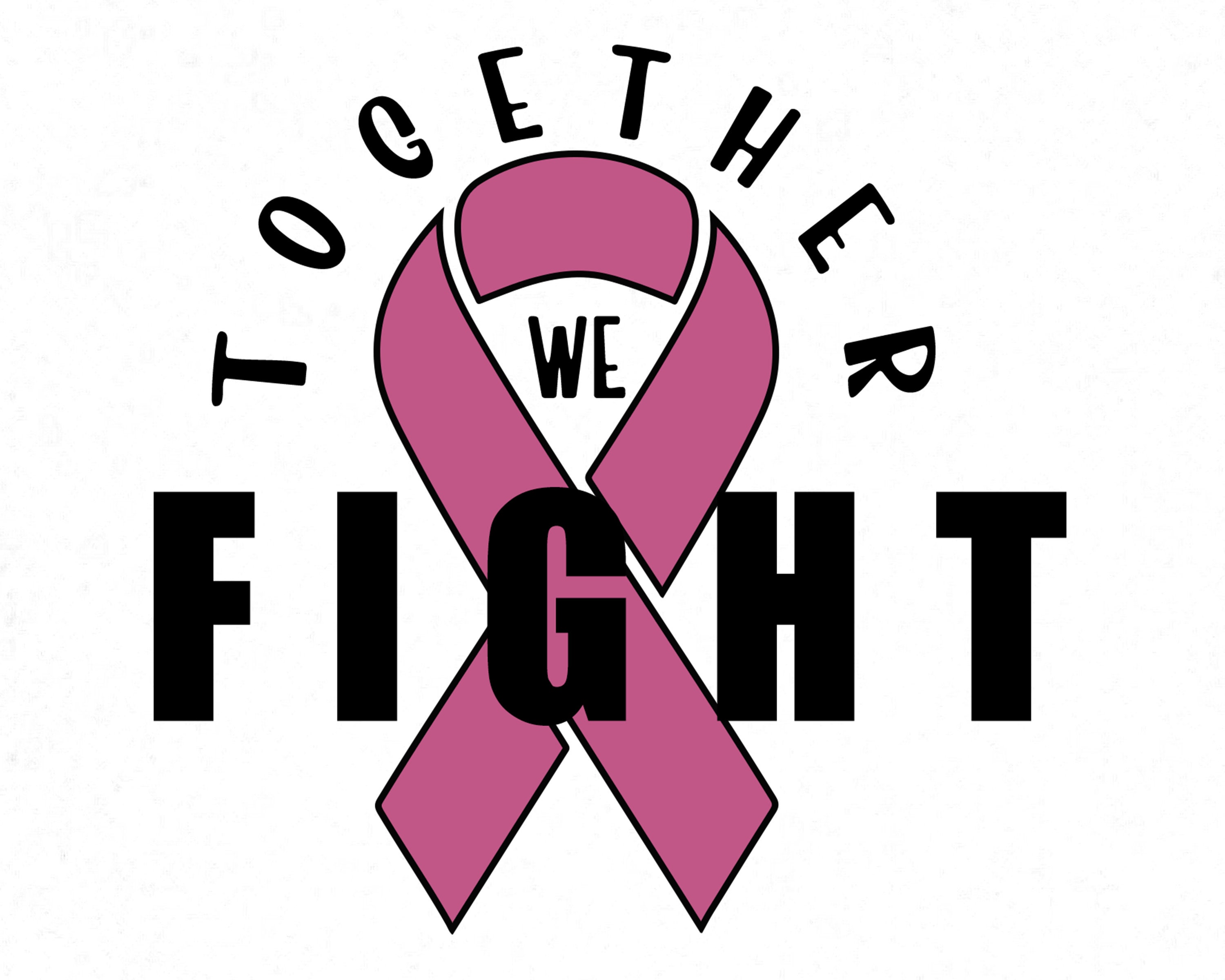 Together We Fight Svg, Breast Cancer Svg, Cancer Ribbon Svg, Awareness ...
