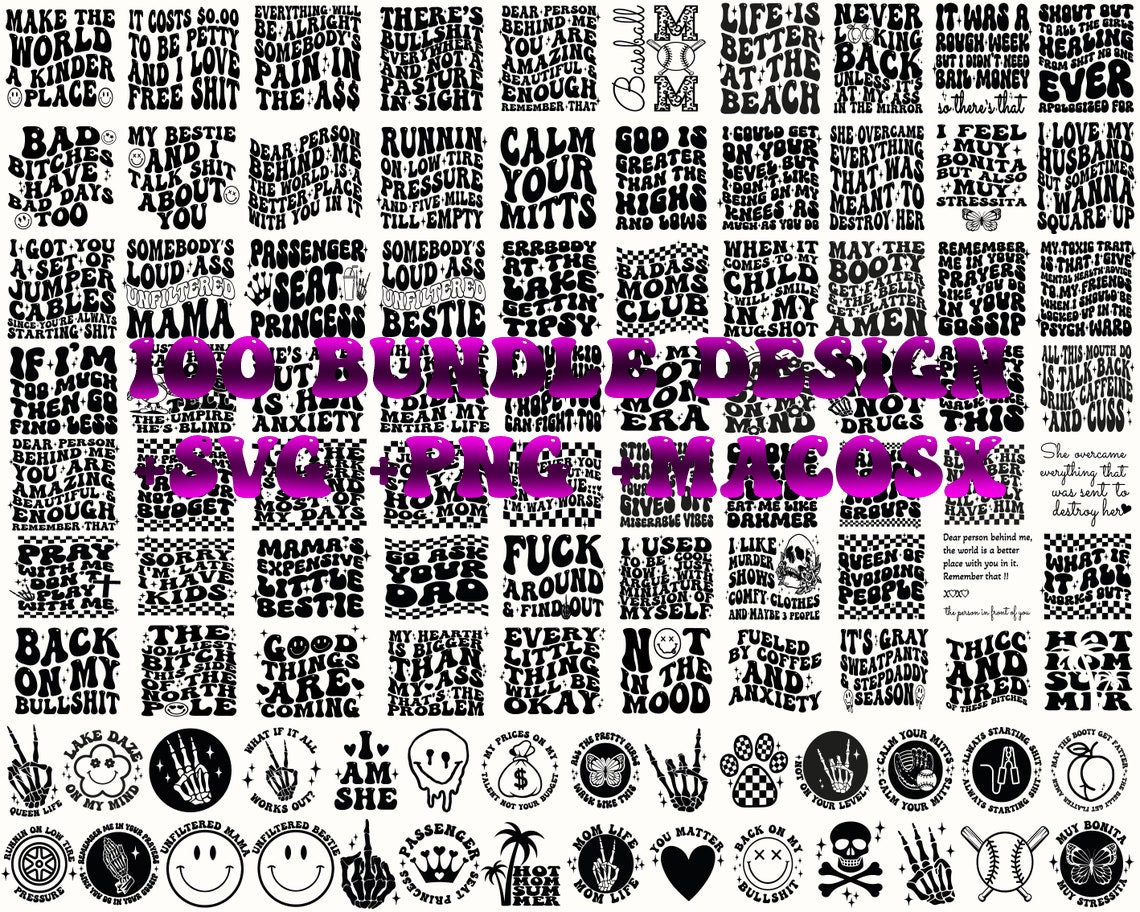 100 Groovy Svg, Boho Svg, Aesthetic Svg, Inspirational Svg, Trendy Svg ...