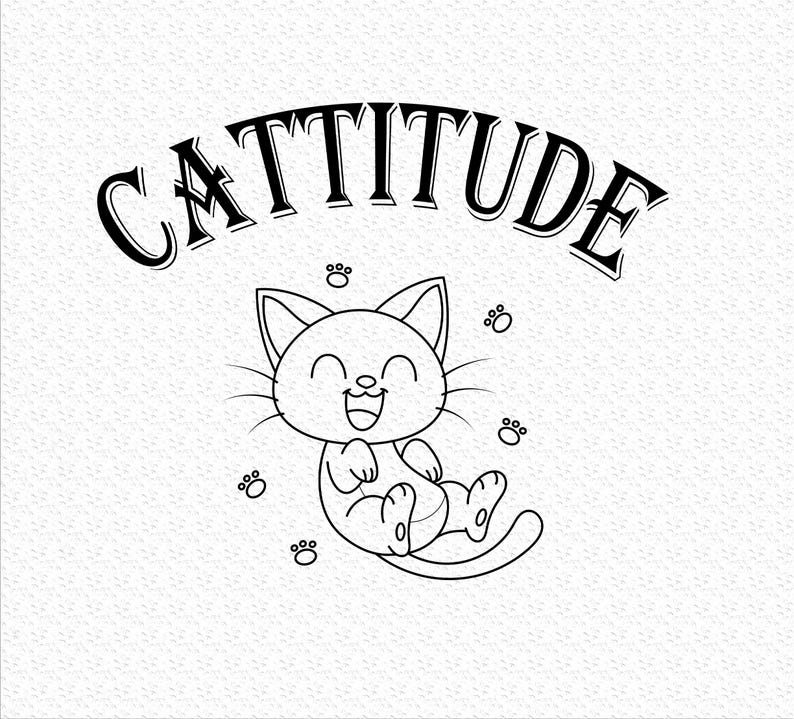 Cat PNG, Funny Cat Svg, Cattitude PNG, Bad Cattitude Svg, Cute Cat Png ...