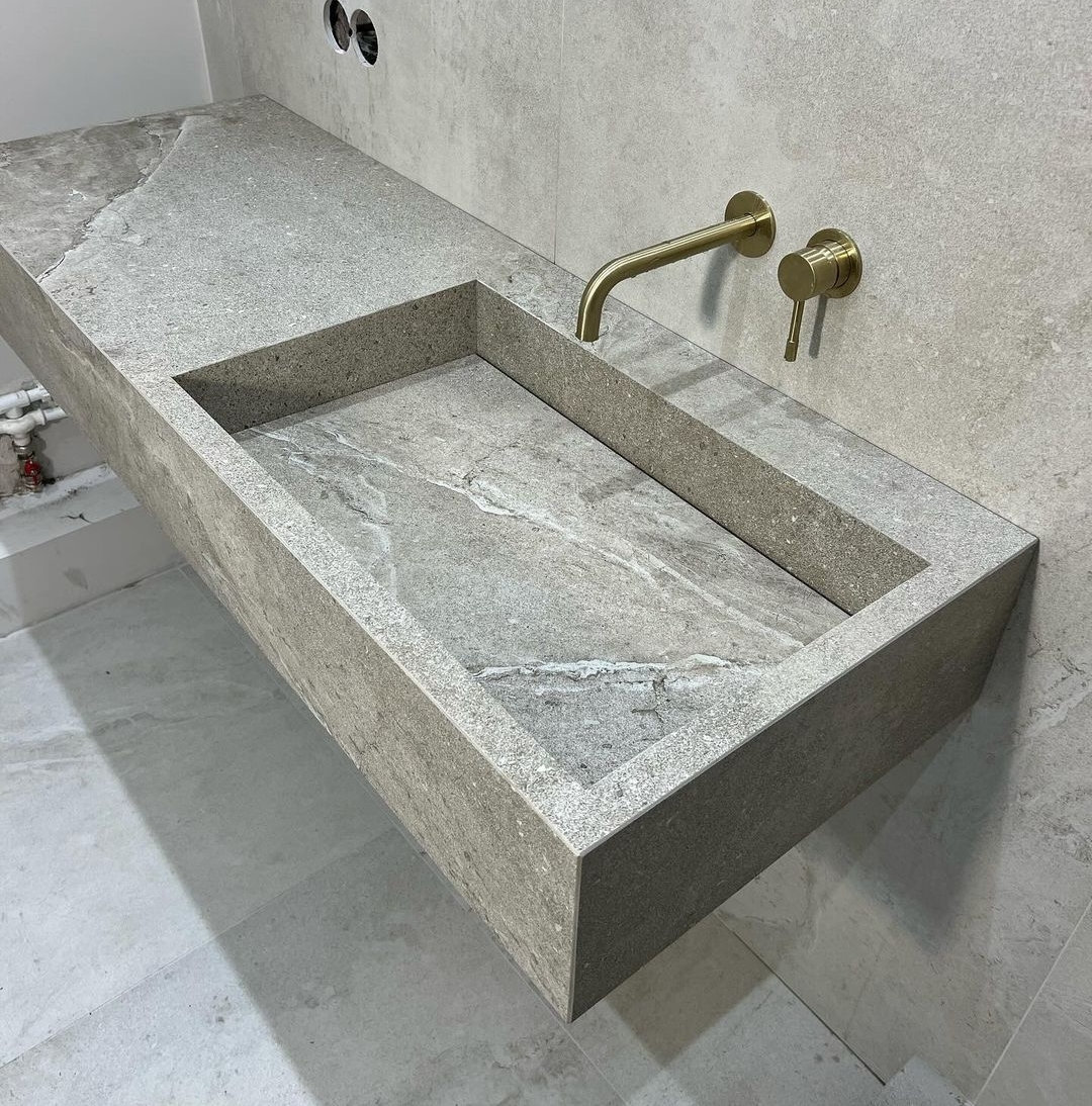 Waschtisch Marmoroptik Marmor Waschbecken Anfertigung auf Maß Marble ...