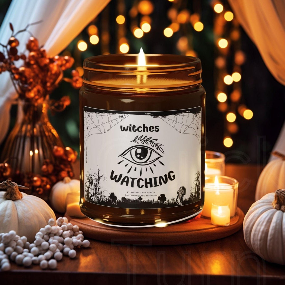 Handmade Halloween Candle With Witch’s Evil Eyes Scented Soy Wax ...