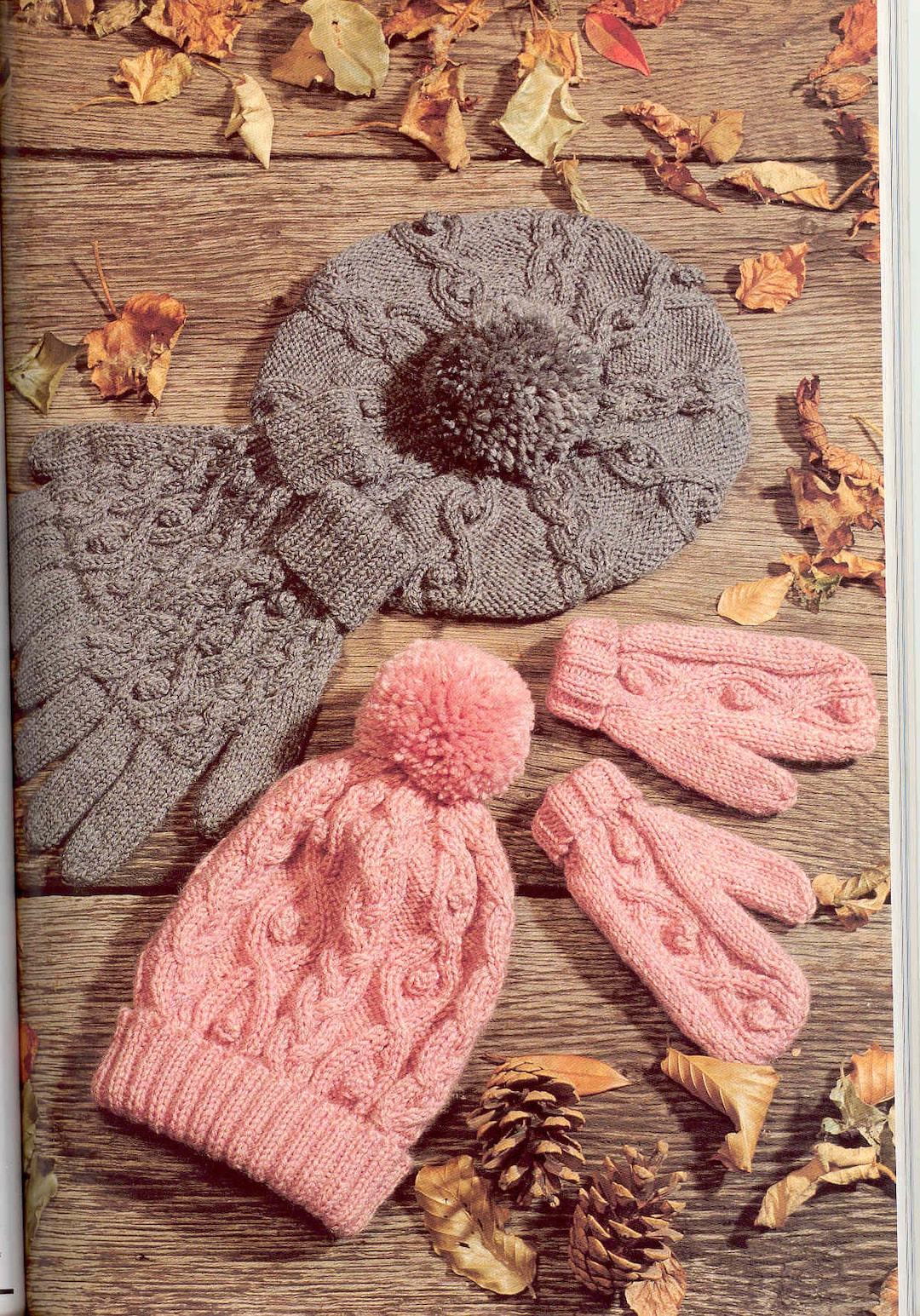 Vintage KNITTING PATTERN PDF Womans & Childs Aran Knit Cabled Beret ...