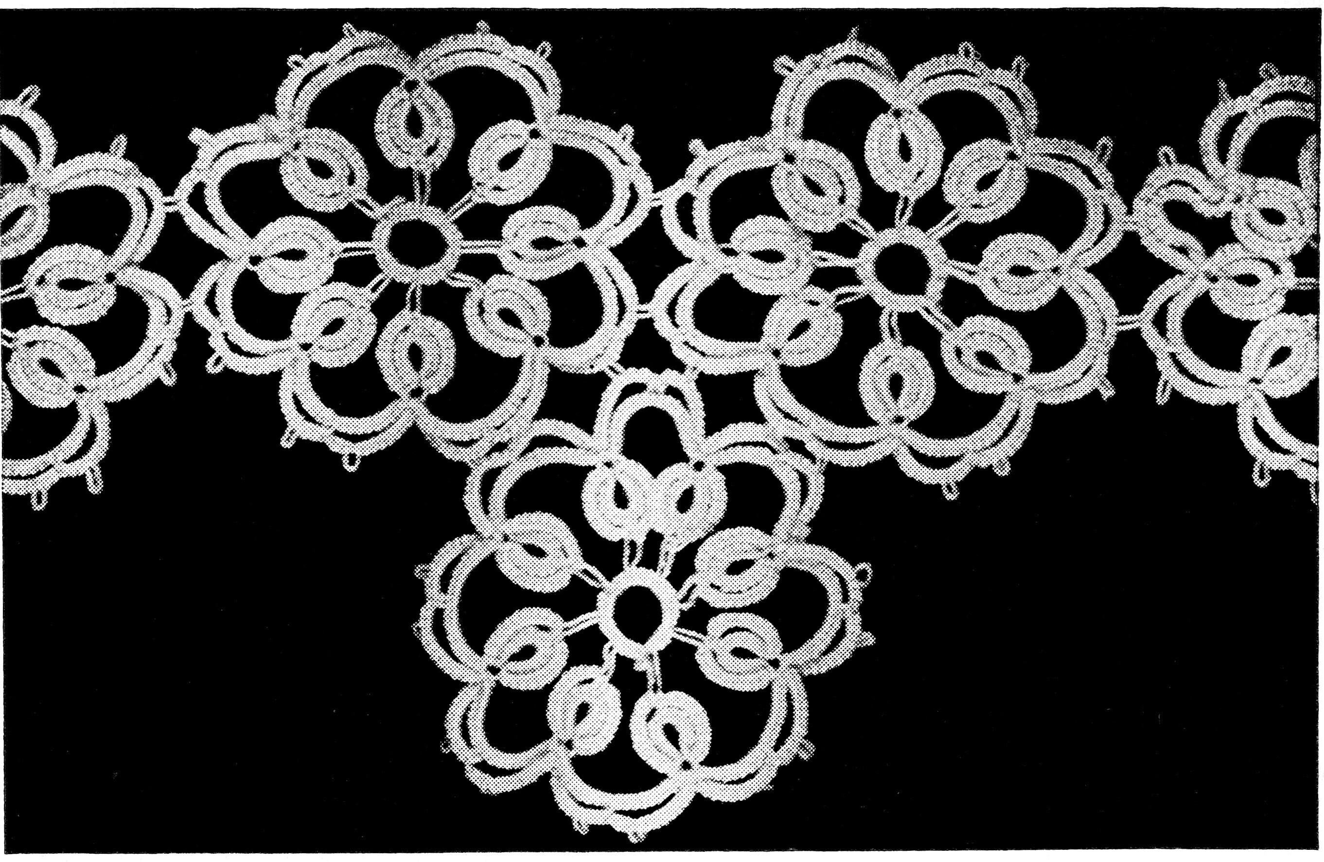 Vintage 50s Tatting PATTERN Lace Tatted Scarf Ends Pdf Printable ...