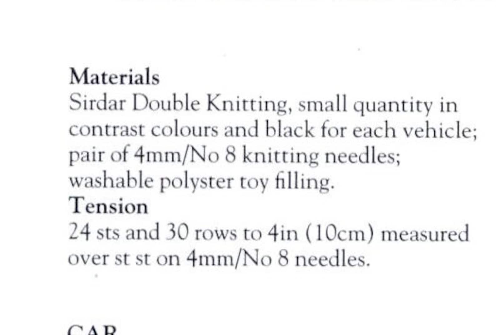 3 KNITTING PATTERNS Knit Small Car, Van and Pick-up, Baby Toddler ...