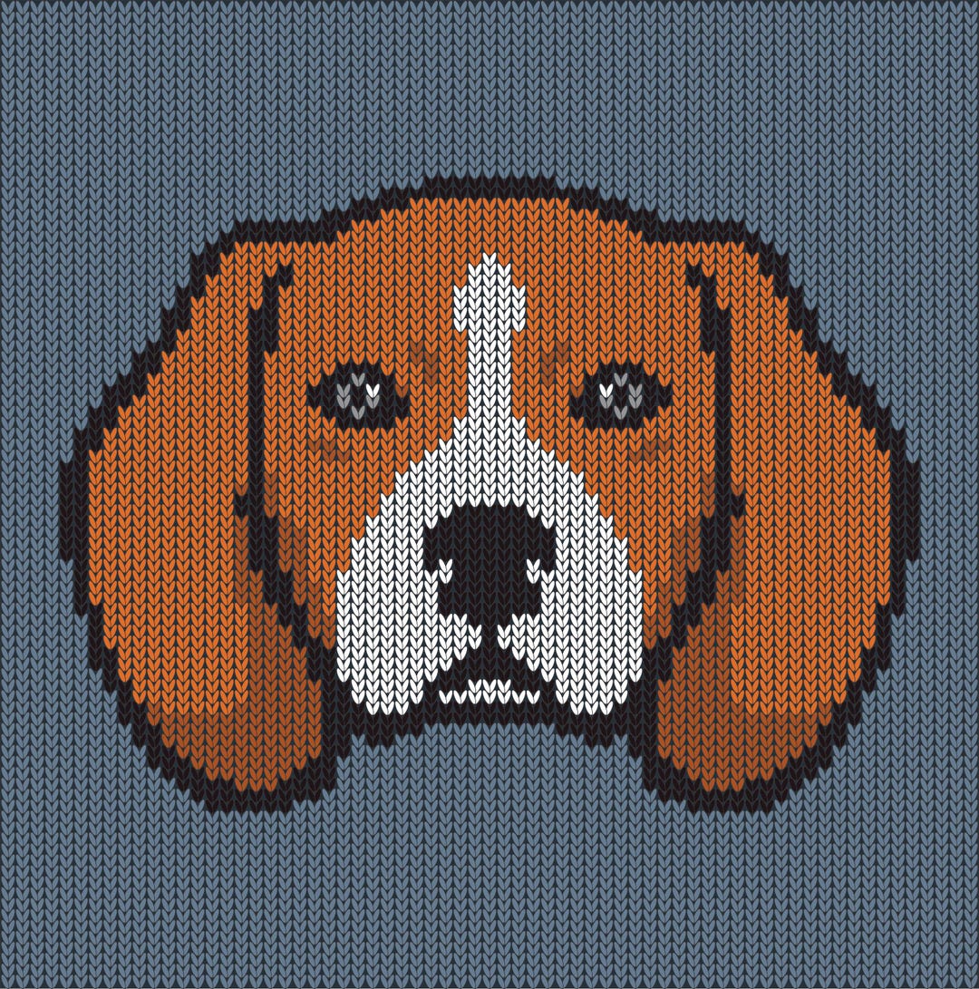 Beagle Dog Knitting Chart, Long-eared Pup, PDF Instant Download, Floppy ...