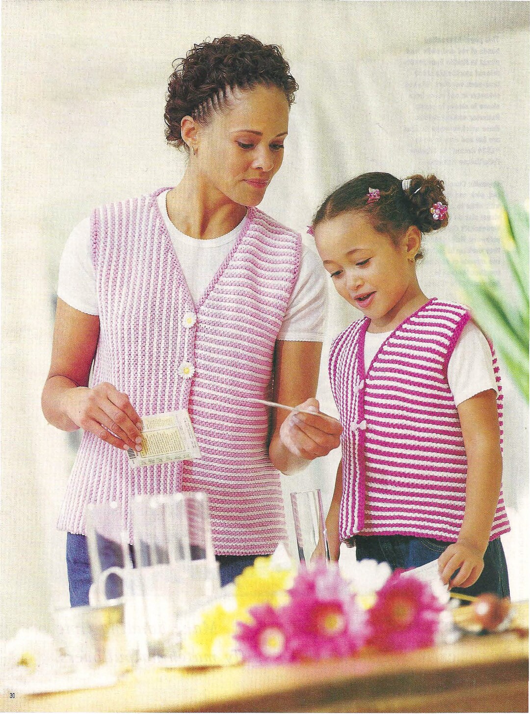 Summer Vests KNITTING PATTERN PDF Mother Daughter Matching Button Vest ...
