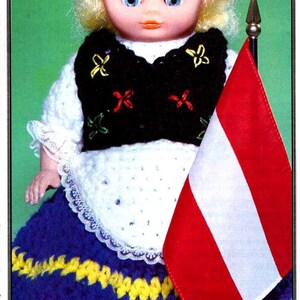 Miss Austria National Outfit Crochet Pdf Pattern for Doll 13" Folk ...