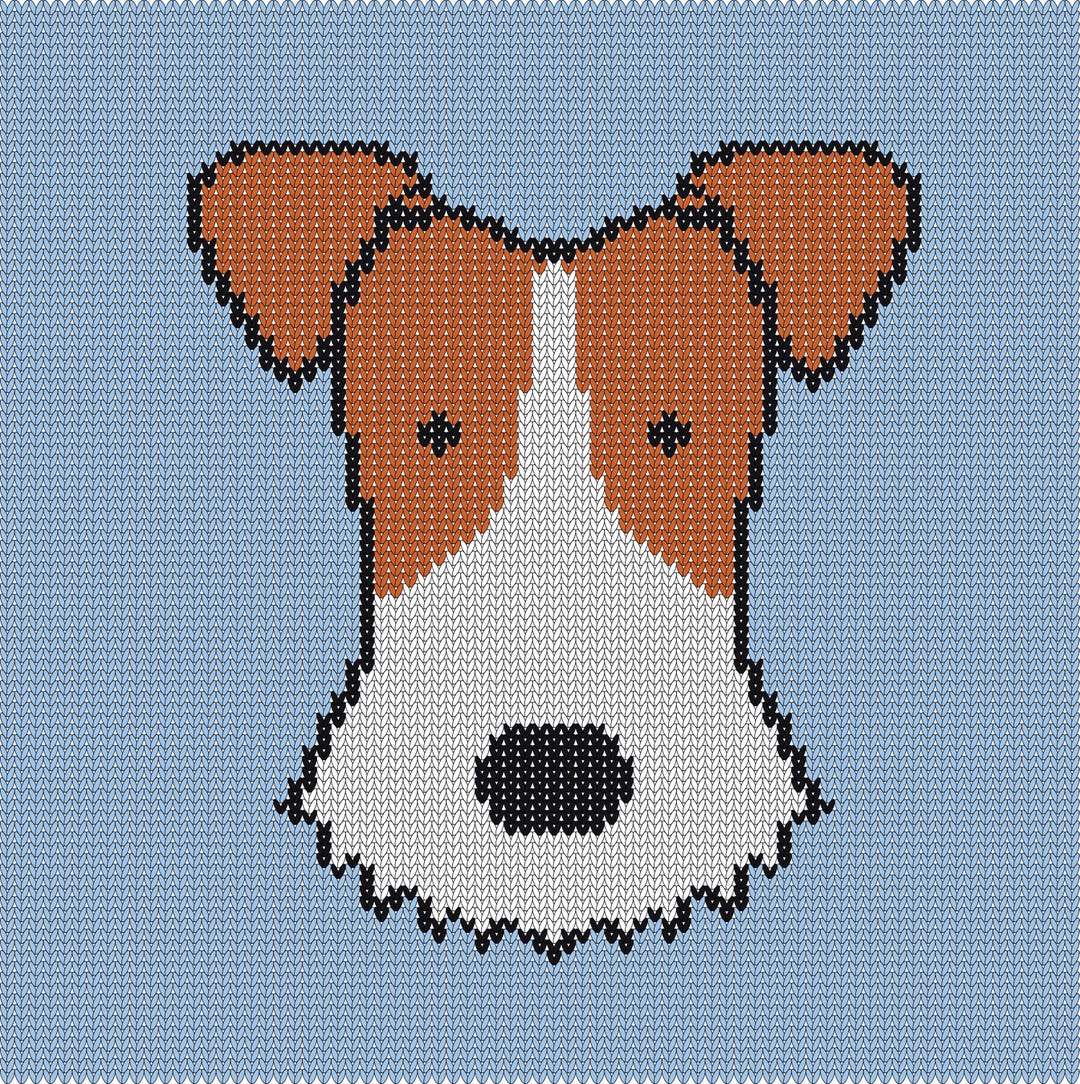 Wire Fox Terrier Face Knitting Chart - PDF Graph and Written ...