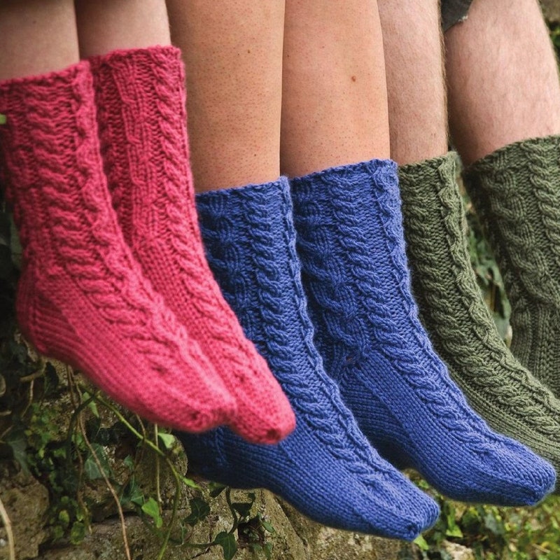 Cable Knit Socks - Etsy