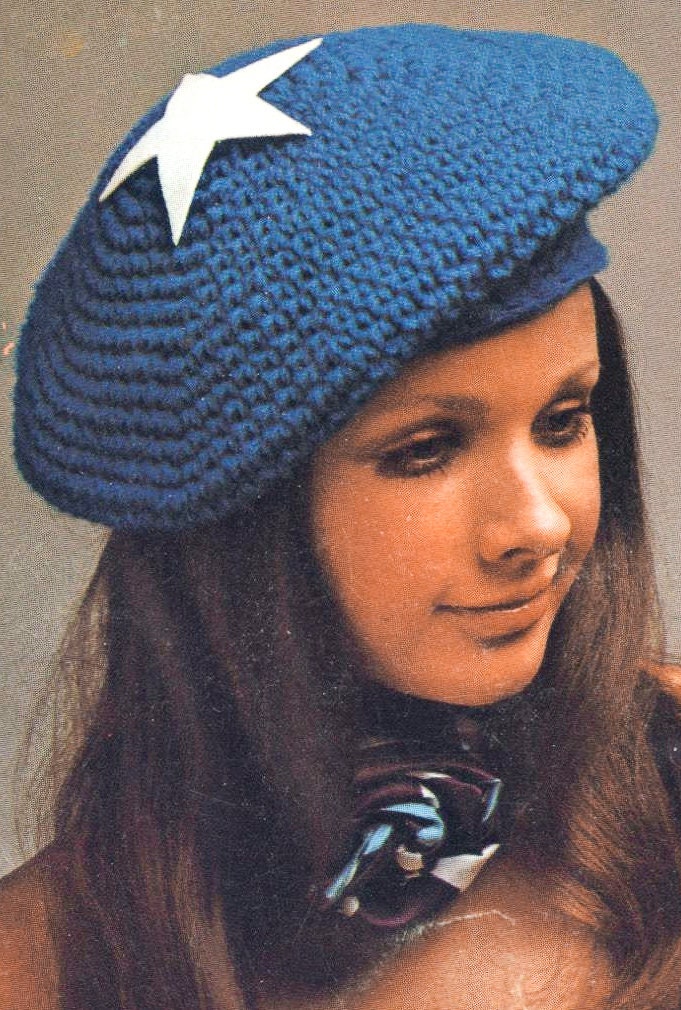 Vintage CROCHET PATTERN Retro Crochet Beret Hat Winter Warm Tam Women ...
