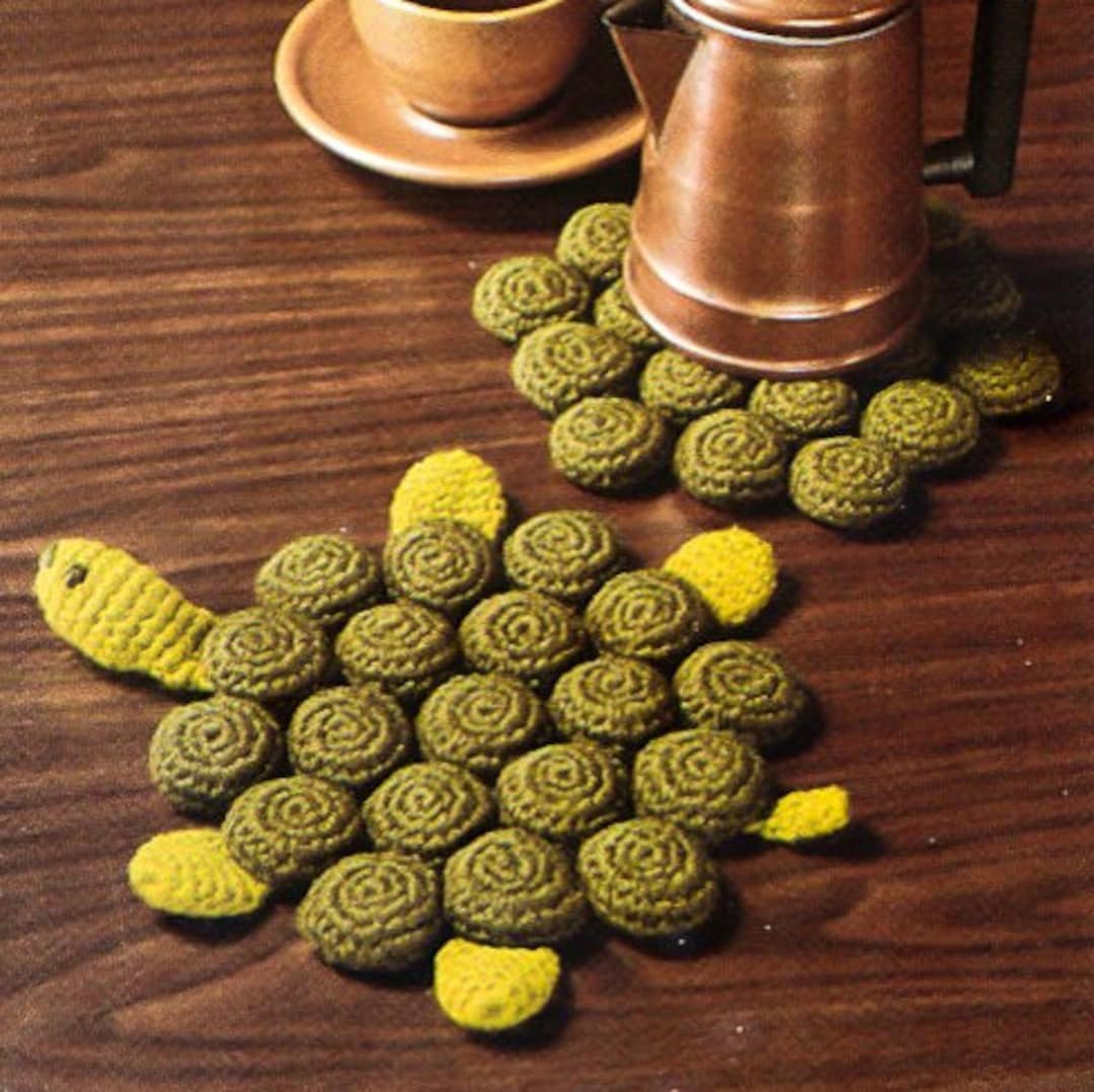 Turtle Hot Pad CROCHET PATTERN PDF Vintage 70s Kitchen Decor Pot ...