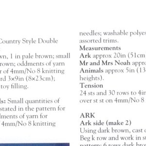 KNITTING PATTERN Knit Noah and the Ark Mini Toddler Children Soft ...